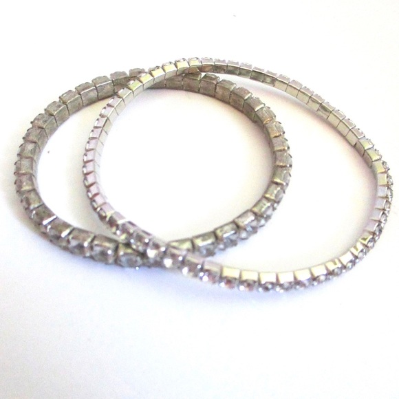 Vintage | Jewelry | Vintage Prong Set Rhinestone Expansion Bracelets ...